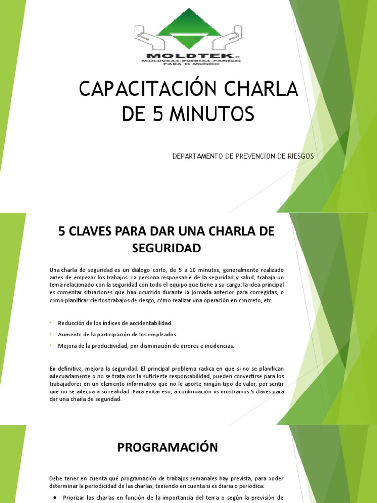 Capacitación Charla de 5 Minutos | PDF