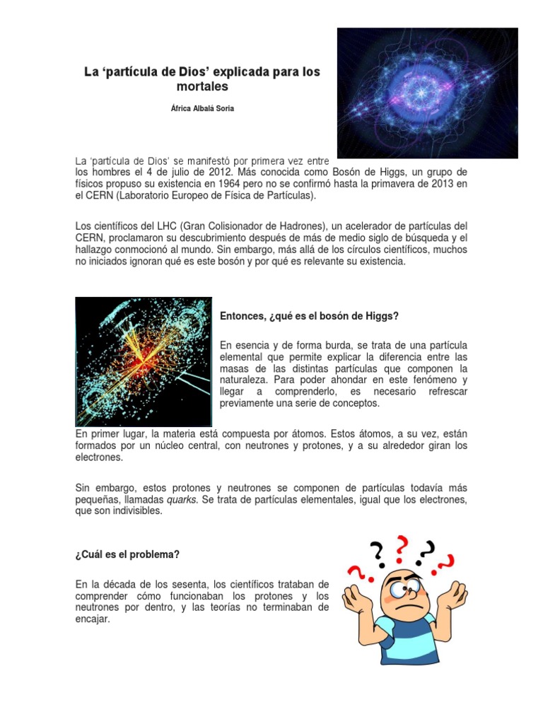 La Partícula de Dios: Bosón de Higgs Explicado | PDF | Bosón de Higgs ...