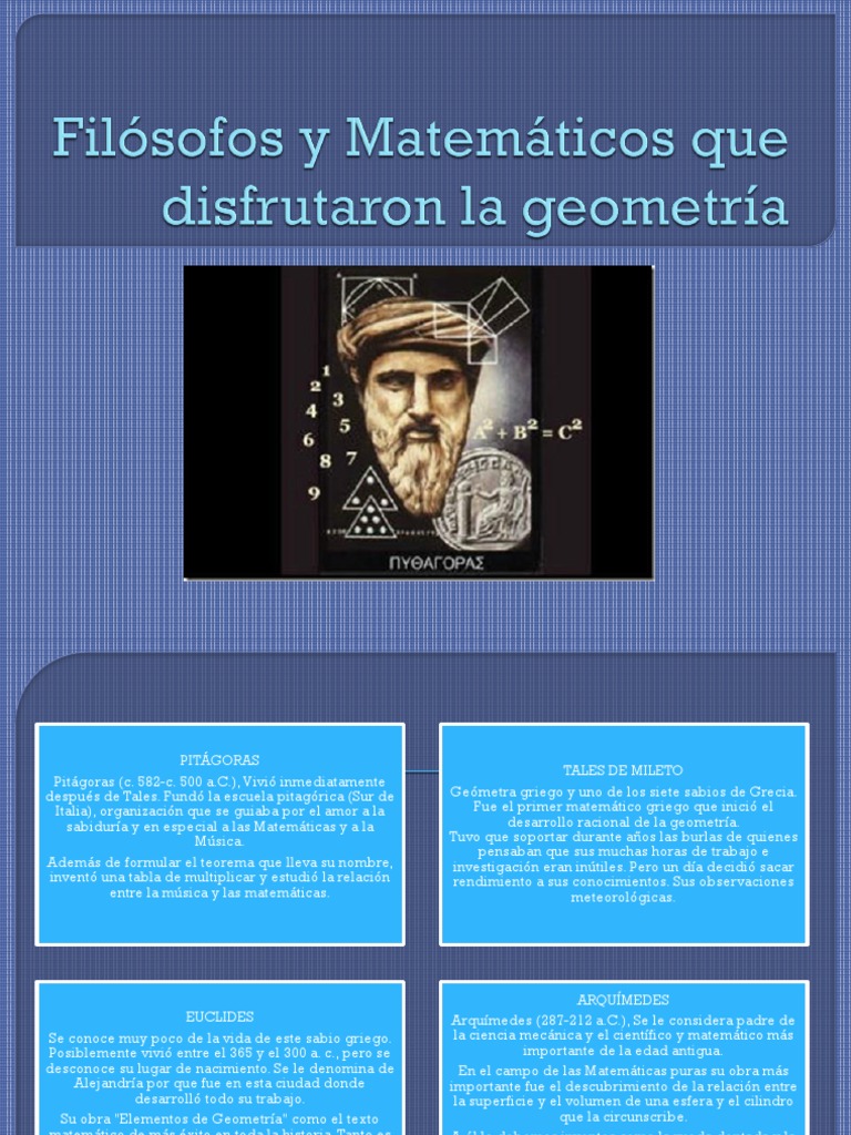 Filosofos y Matematicos Que Disfrutaron La Geometria | PDF | Leonhard ...