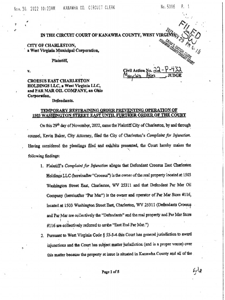 Judge Akers Issues Temporary Restraining Order | PDF