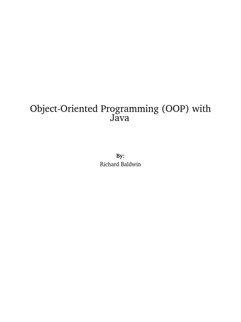 Object Oriented Programming Oop With Java Pdfdrive Pdf Java Software Platform Method 