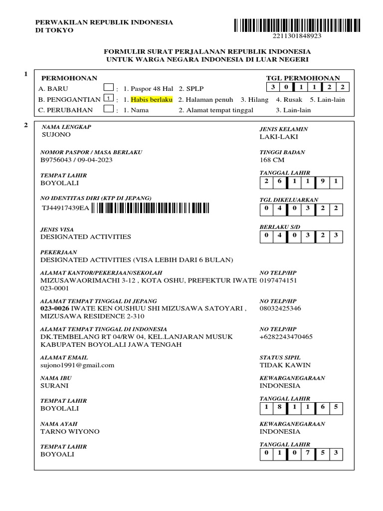 Formulir Permohonan | PDF