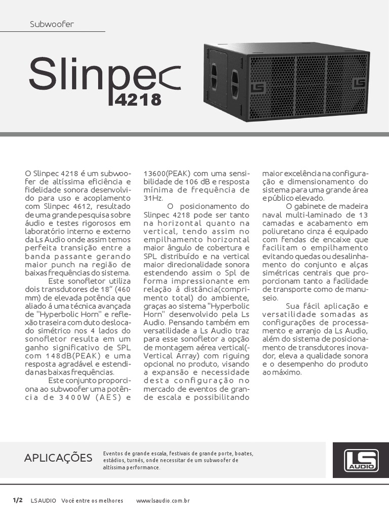 Slinpec 4218 | PDF | Acústica | Som