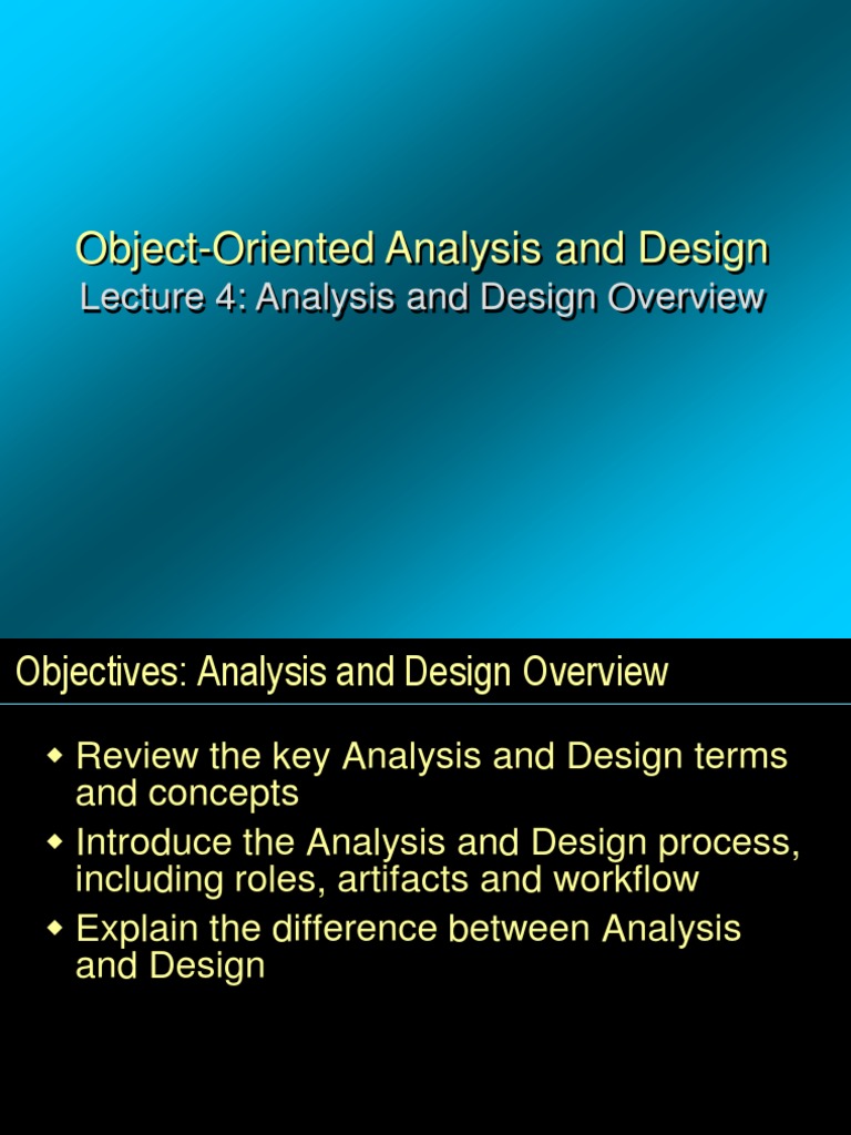 Object-Oriented Analysis and Design Overview | PDF | Use Case | Design