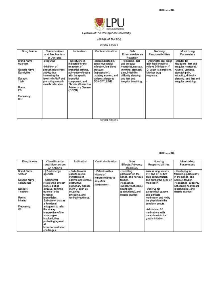 Drug study-THIRD TWO MEDICAL WARD | PDF | Lung | Respiratory Tract