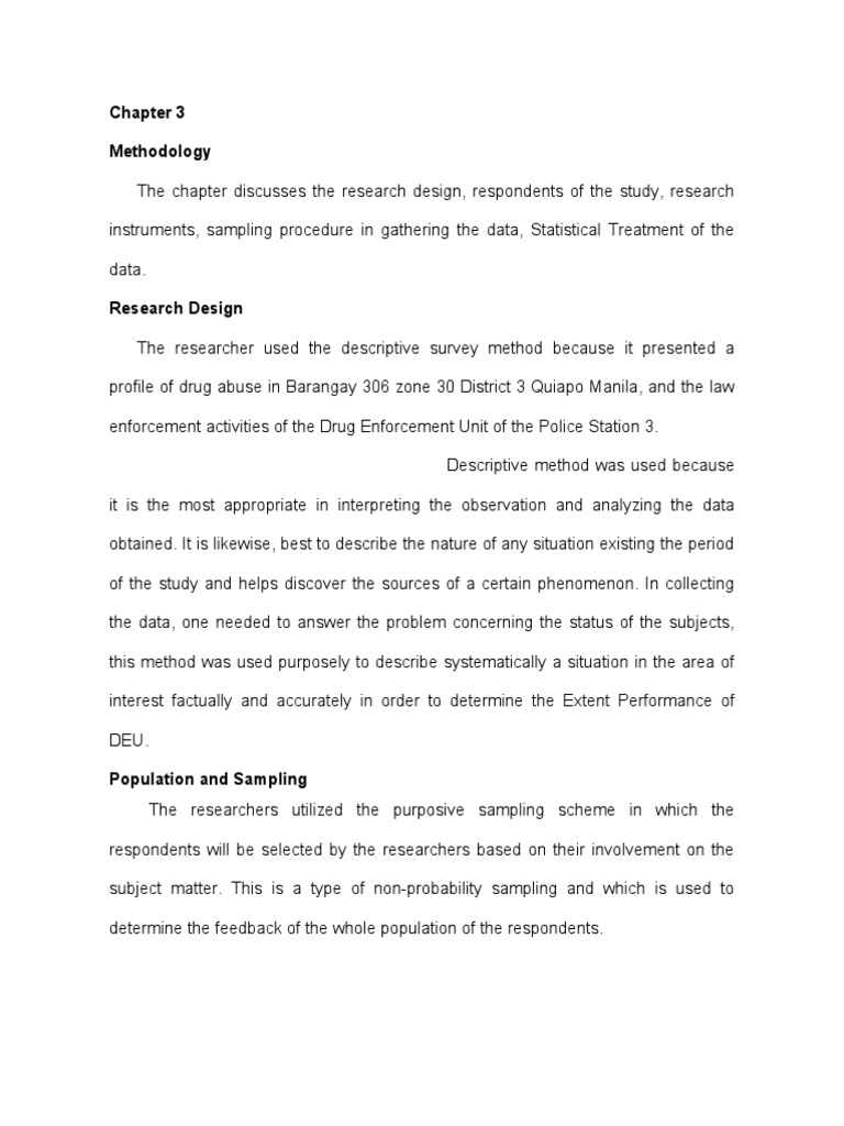 Example Chapter 3 Research Methods and Procedures | PDF | Sampling ...