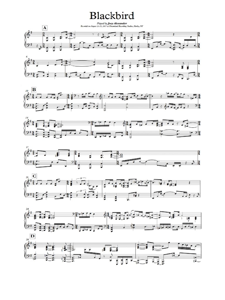Blackbird - Joey Alexander | PDF
