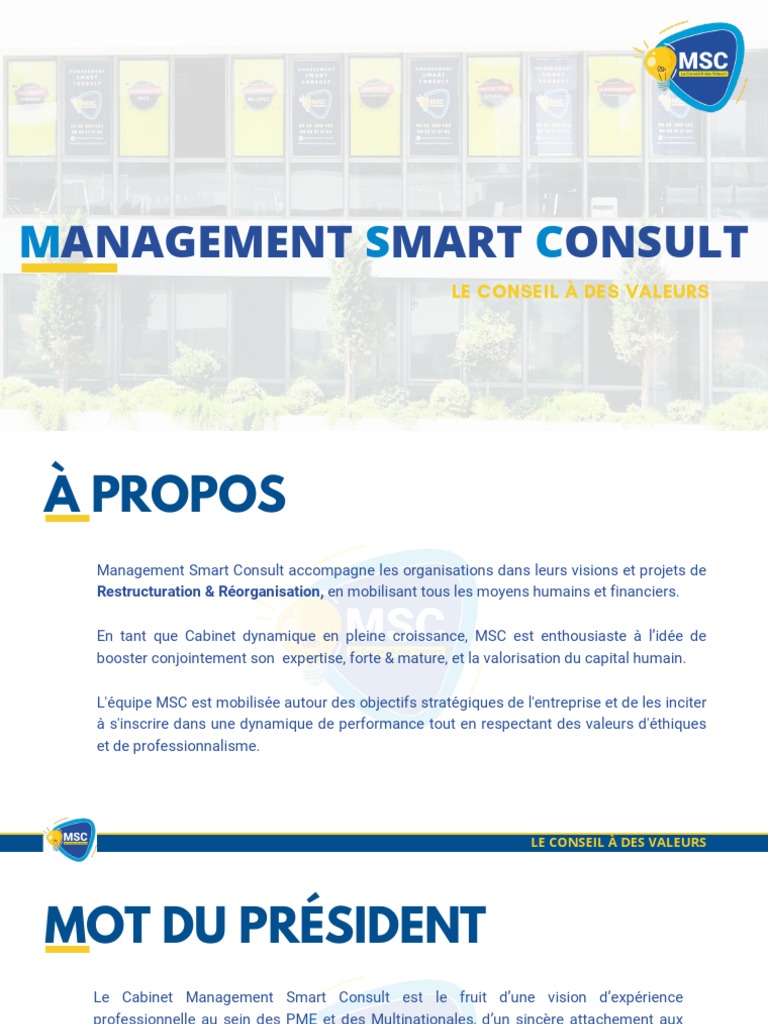 Management Smart Consult : Valeurs et Expertise | PDF | Restructuration ...