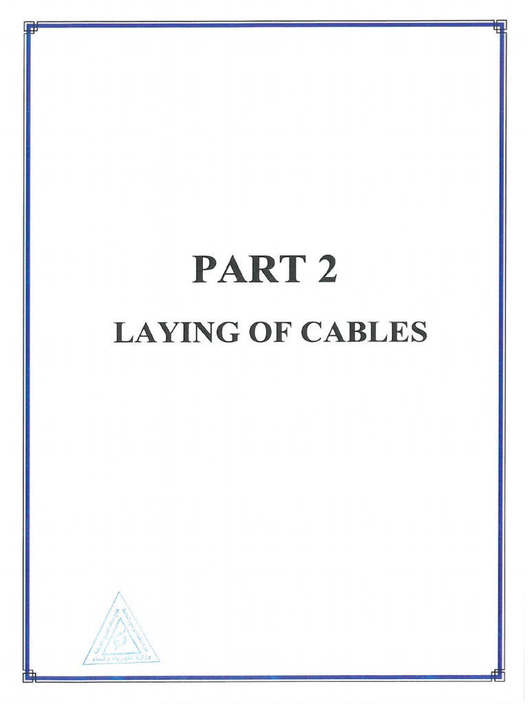 Cable Laying Works Specification (MEW-14) | PDF