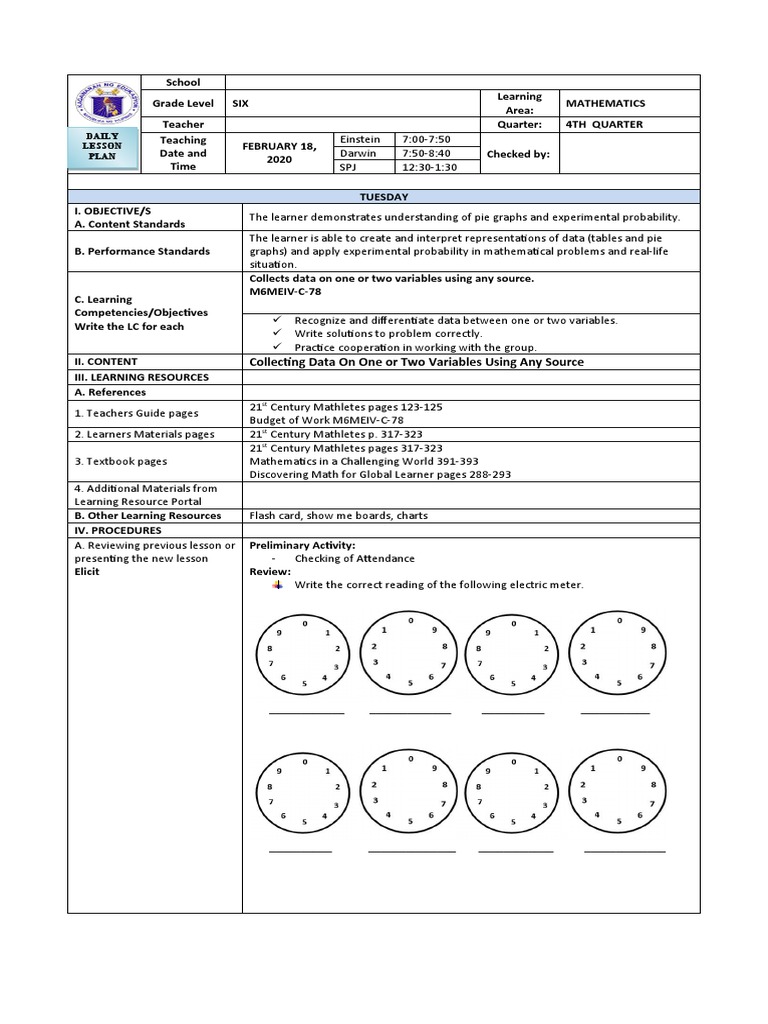Math 6 Collecting Data | PDF | Teaching Method | Rubric (Academic)