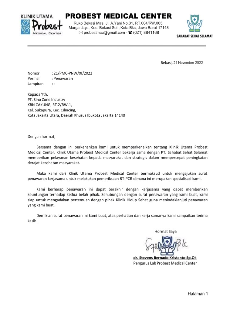 Surat Penawaran PCR | PDF