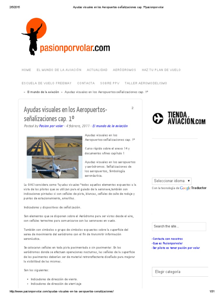 Ayudas Visuales en Los Aeropuertos-Señalizaciones Cap | PDF