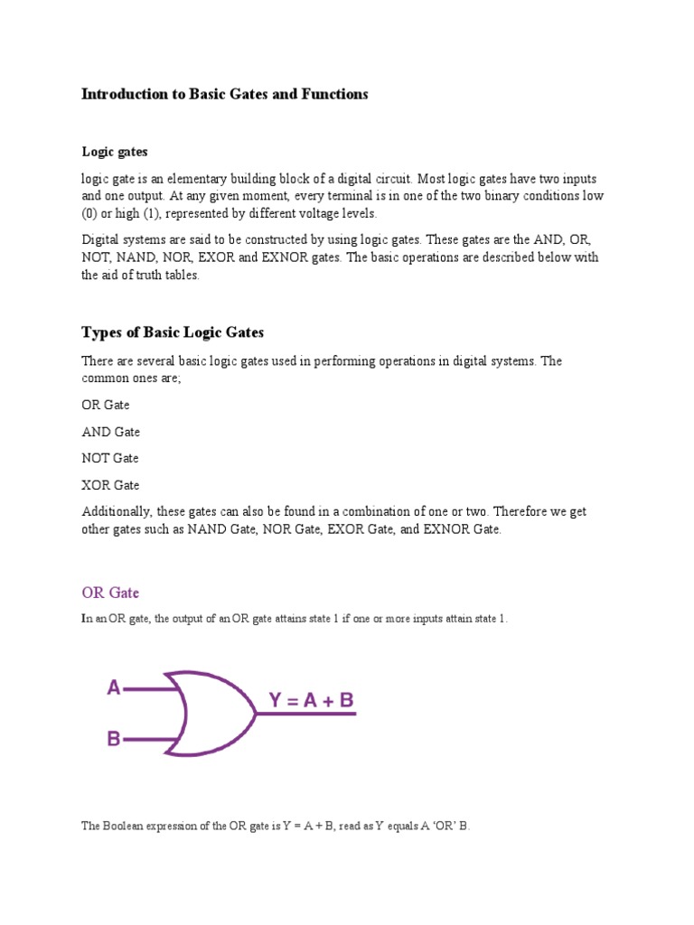Logic Gates Pdf Logic Gate Boolean Algebra