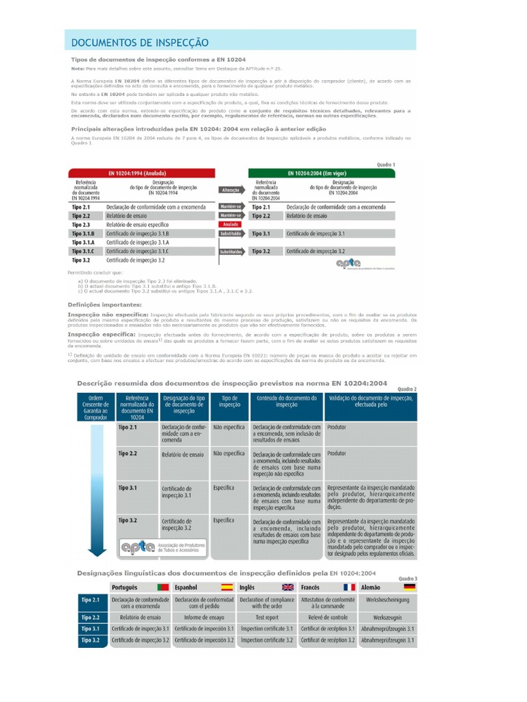 EN 10204 - Certificados | PDF EN 10204 - Certificados | PDF