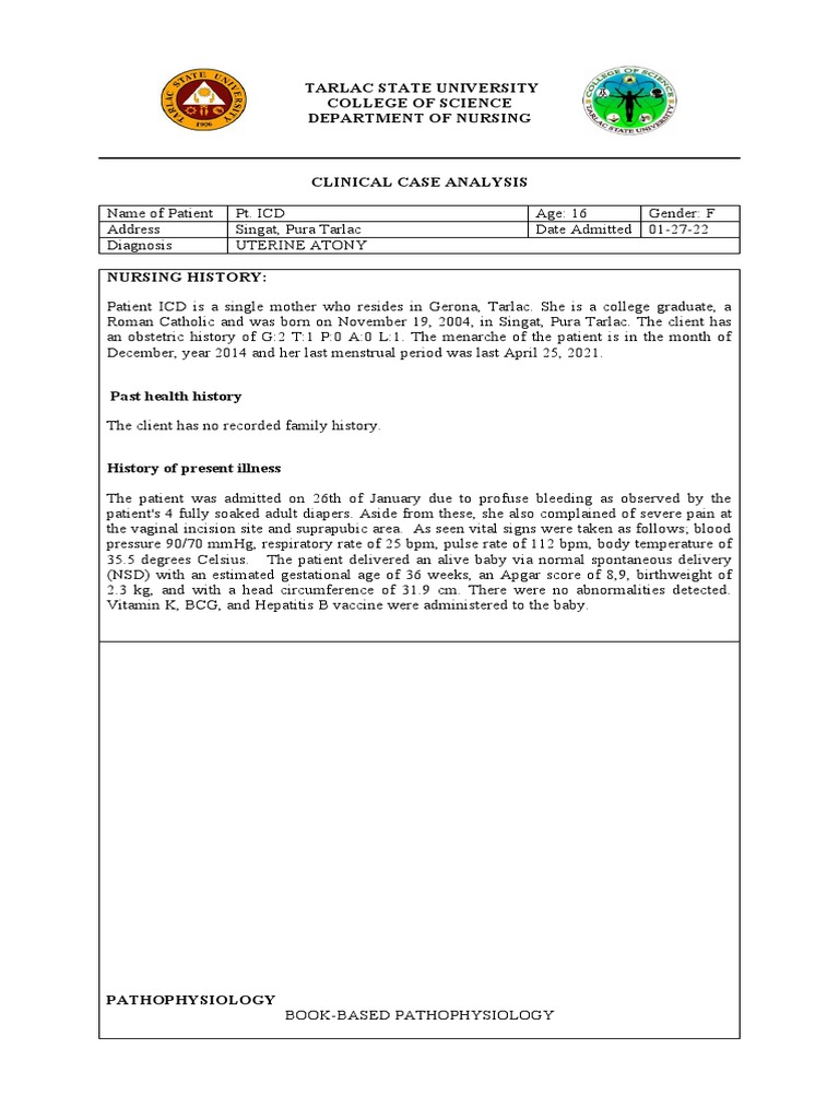 Uterine Atony Case Study and Management | PDF | Intravenous Therapy ...