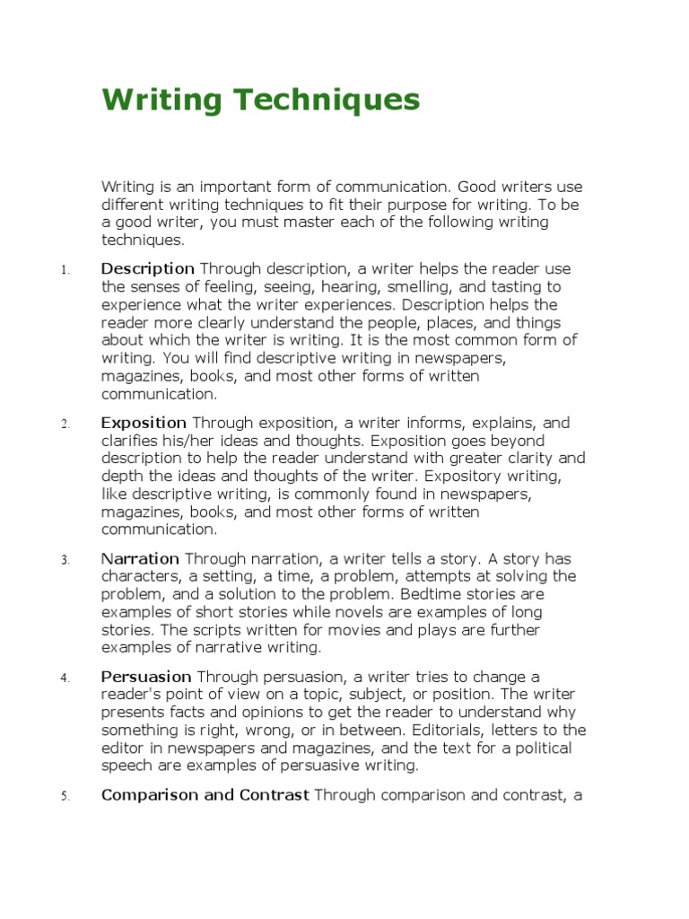 Writing Techniques | PDF | Poetry | Narration