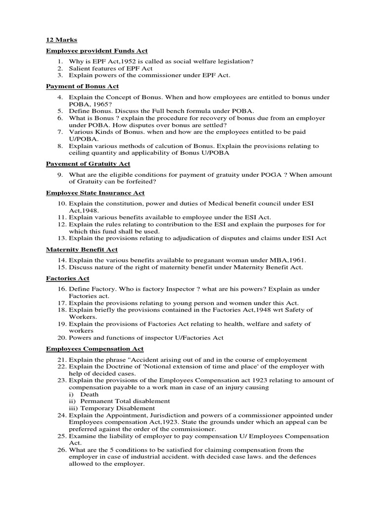 Labour Law 2 | Download Free PDF | Employment | Welfare