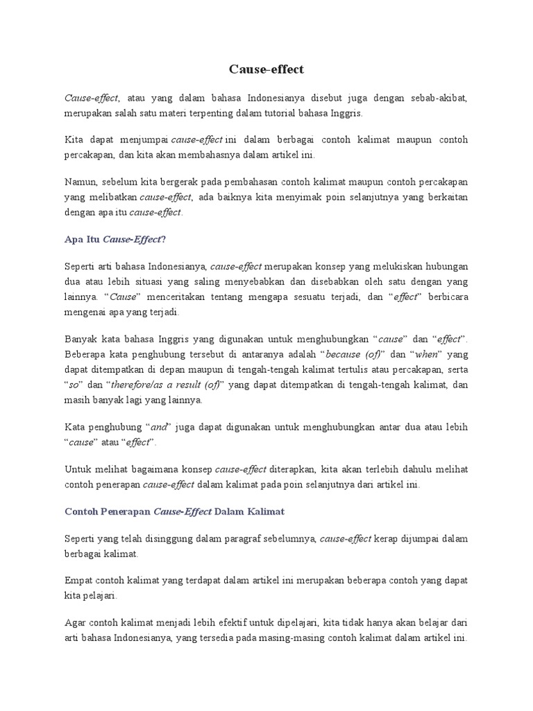 Cause N Effect | PDF