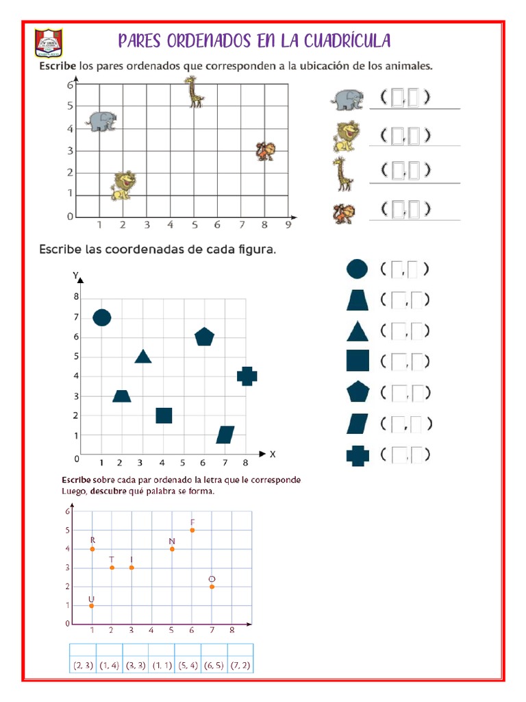 Ficha de Pares Ordenados | PDF