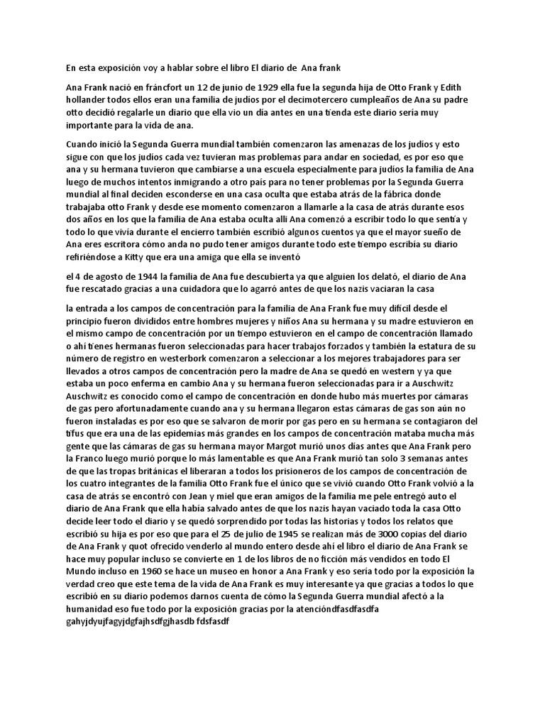 Vida y legado de Ana Frank | PDF | Anne Frank