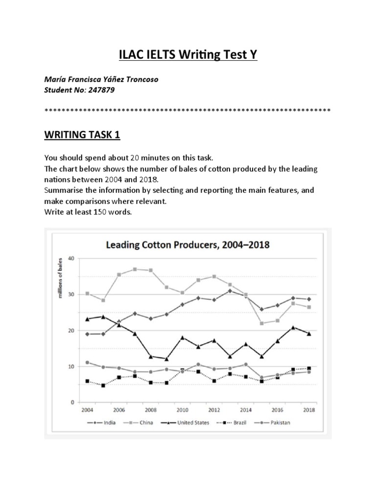 ILAC IELTS Writing Test Y | PDF