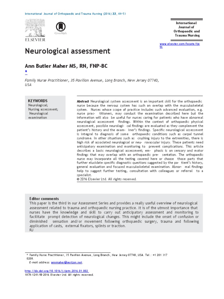Neurological Assessment | PDF
