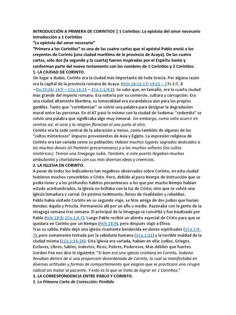 Bosquejos Expositivos A Primera de Corintios | PDF | Primera epístola a los corintios | Pablo el ...