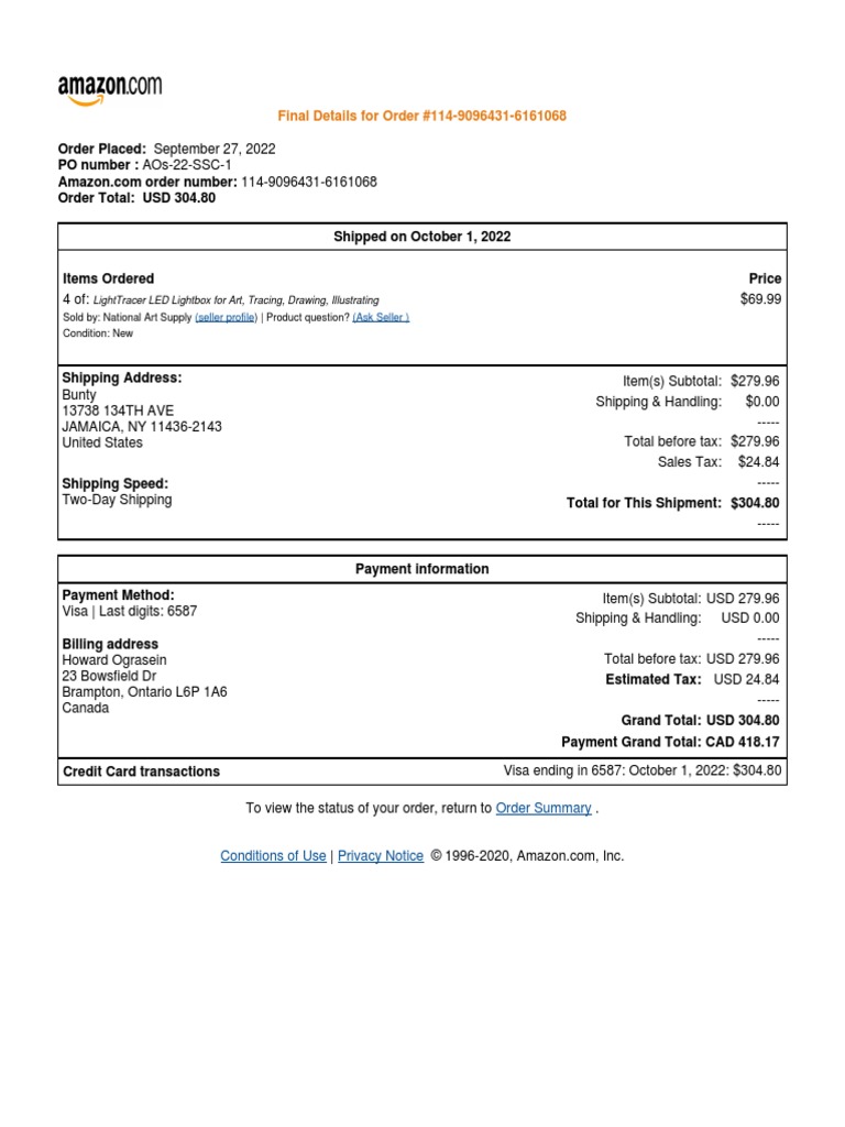 Order Document | Download Free PDF | Payments | Visa Inc.