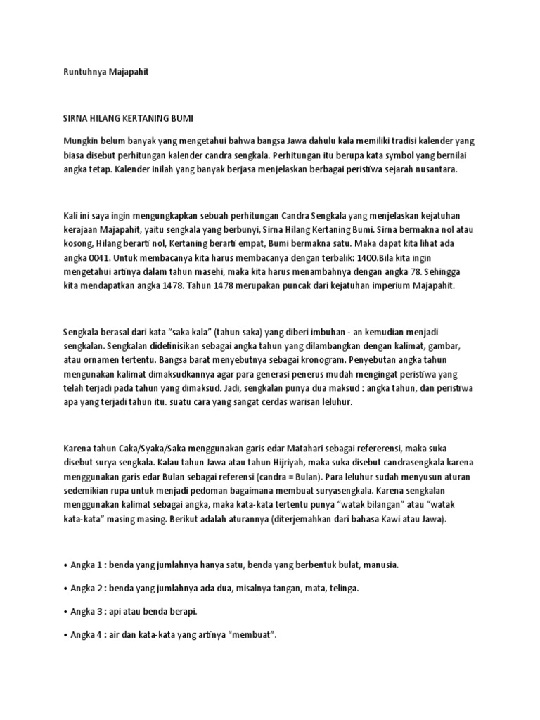 Sengkalan | PDF