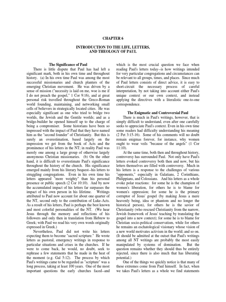 Chapter 6 - Paul | PDF | Paul The Apostle | Acts Of The Apostles