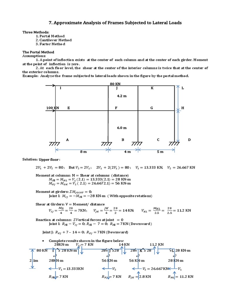 Portal and Cantilever Methods | PDF | Civil Engineering | Applied And ...