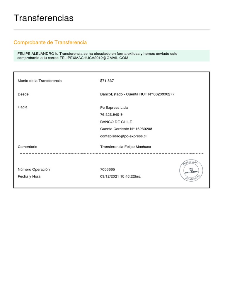 Comprobante Transferencia PDF | PDF Comprobante Transferencia PDF | PDF