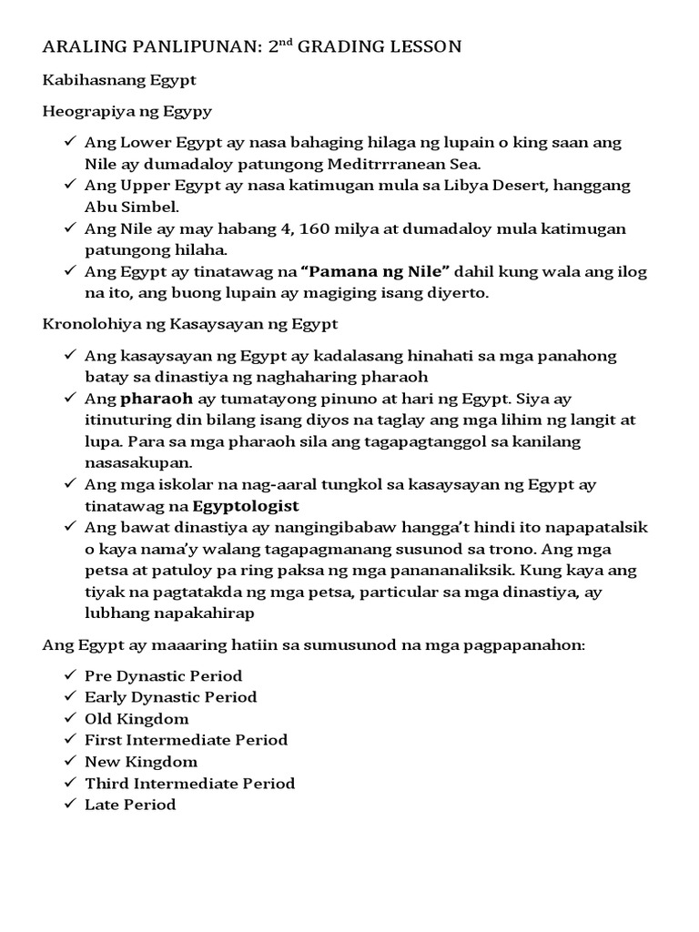 ARALING PANLIPUNAN G8 2nd GRADING LESSONS | PDF