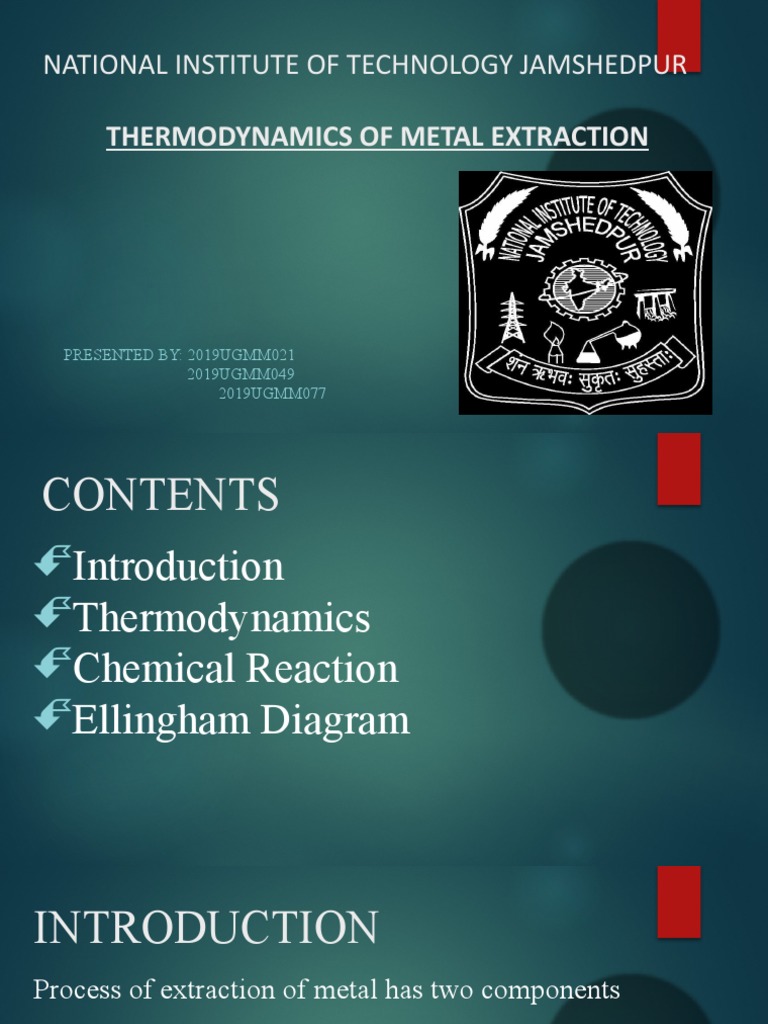 F Thermodynamics of Metal Extraction | PDF | Gibbs Free Energy ...