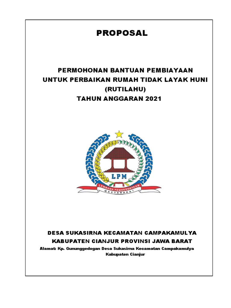 Proposal Rutilahu Desa Sukasirna 2021 FIX | PDF