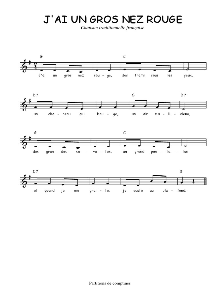 Traditionnel - J'ai Un Gros Nez Rouge | PDF