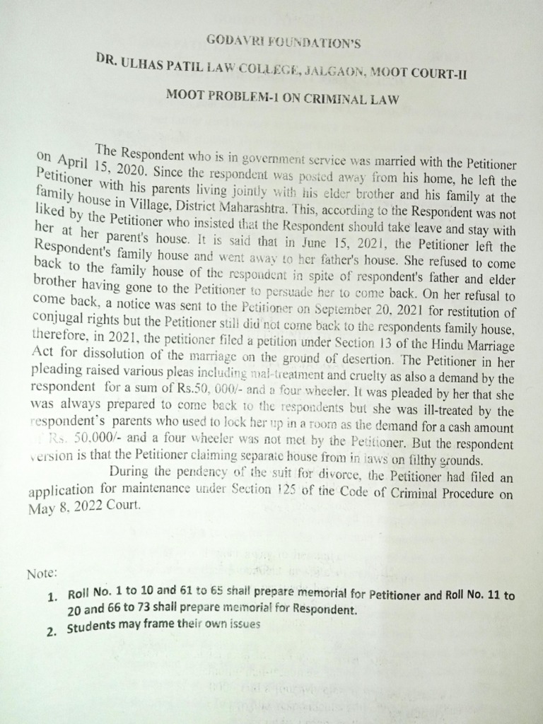 Moot Court Criminal Problem | PDF
