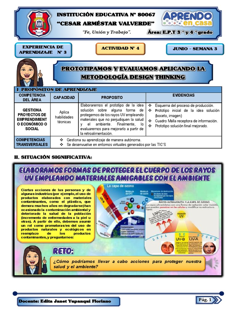 Exp N°3-Ficha 4 - Ept 4 (3° Sem Junio) | PDF | Aprendizaje | Evaluación