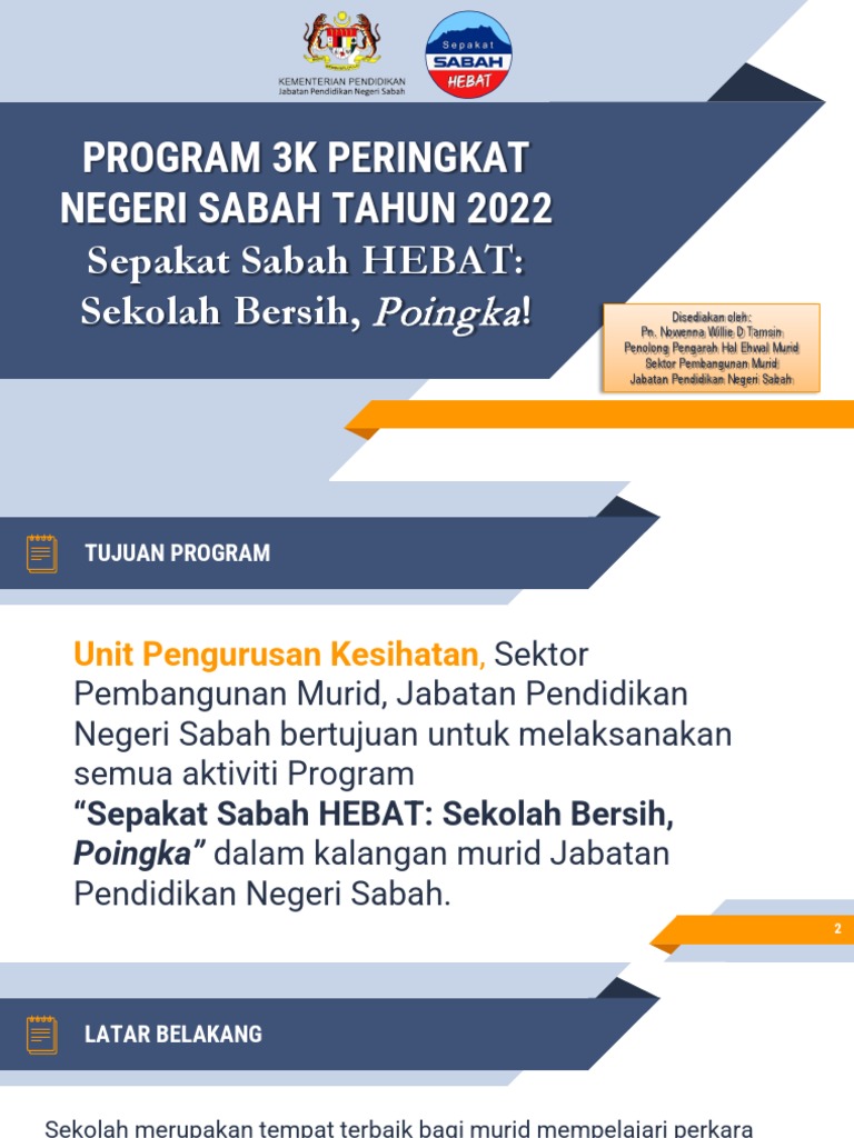 Sepakat Sabah HEBAT Sekolah Bersih Poingka | PDF