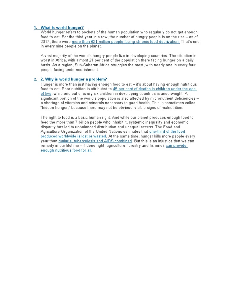 What Is World Hunger? | PDF