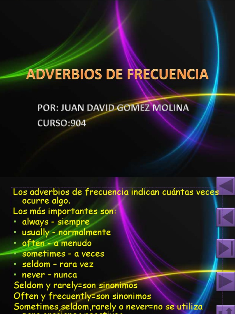 Adverbios de Frecuencia en Inglés y Español | PDF