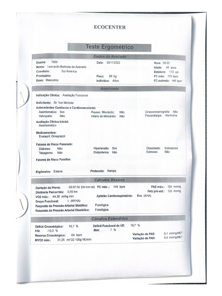 Teste Ergométrico | PDF
