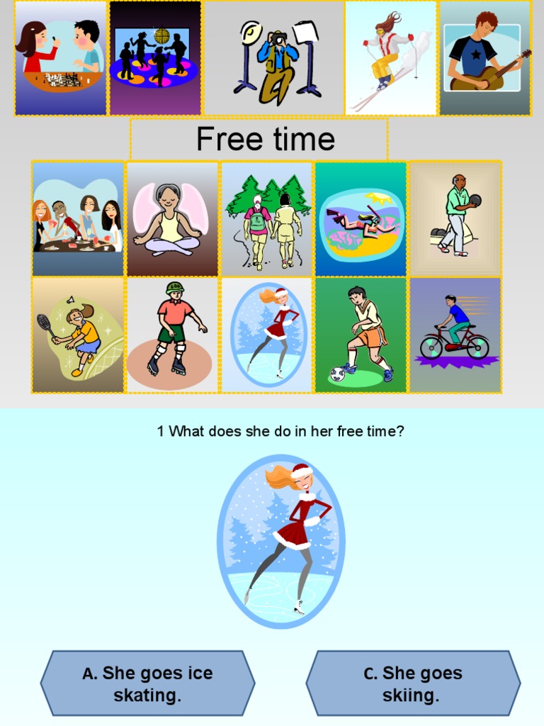 Free Time PPT Picture Description Exercises Picture Dictionaries 48958 ...