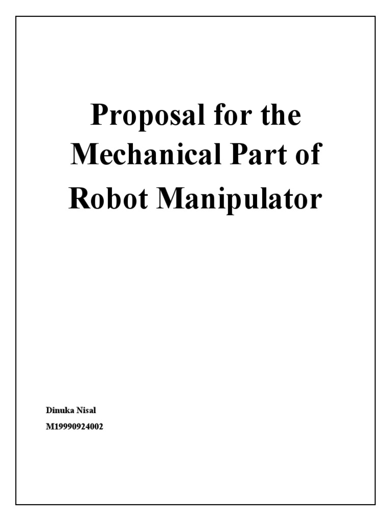 Mechanical Project Proposal | PDF | Robotics | Robot Mechanical Project Proposal | PDF | Robotics | Robot