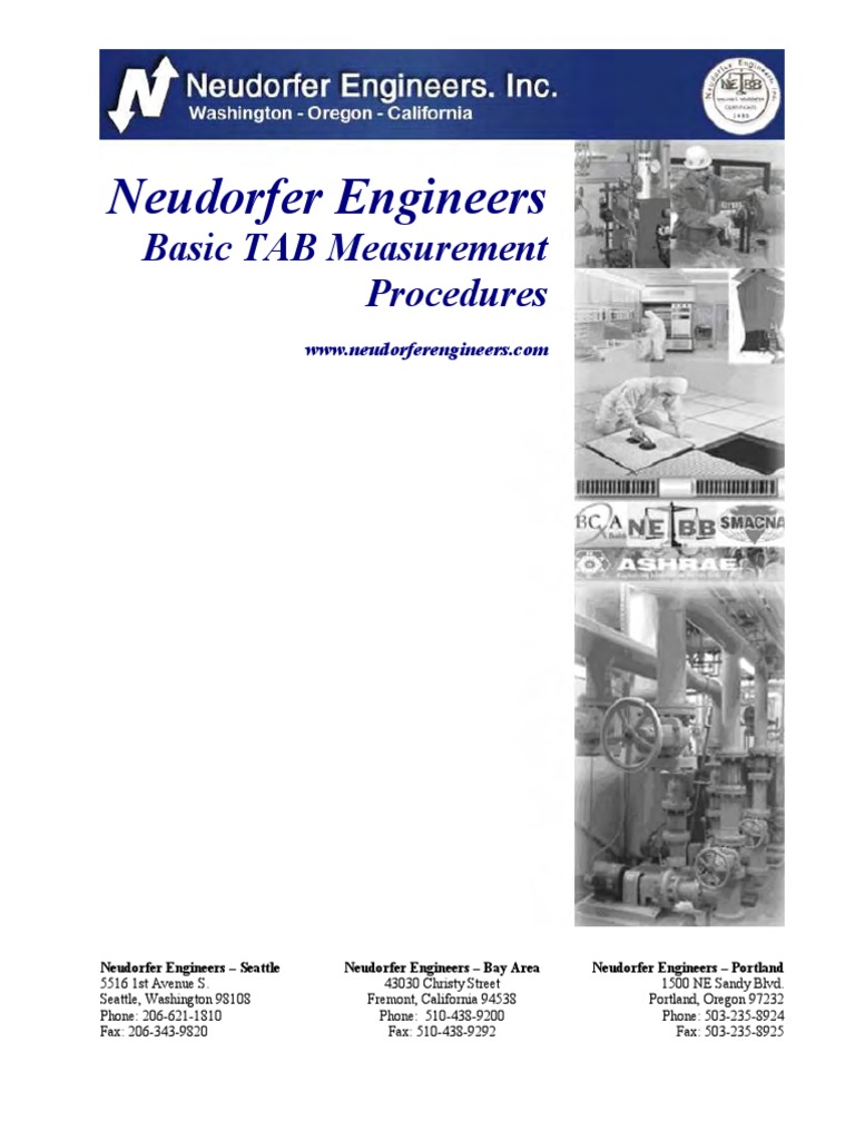 TAB Measurement Procedures Overview | PDF | Pressure Measurement | Duct ...