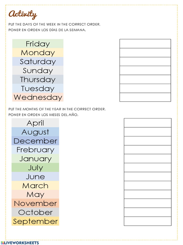 Meses y Dias | PDF