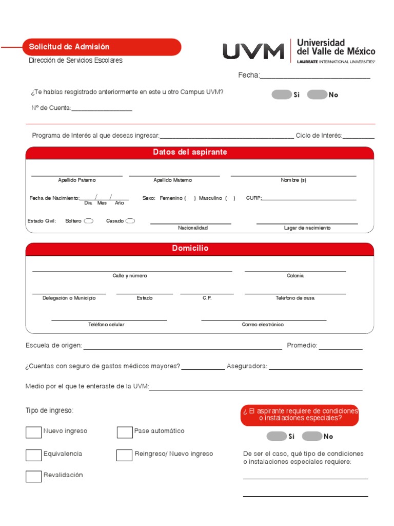 Formatos Inscripción Uvm Qro. | PDF | Universidad | México