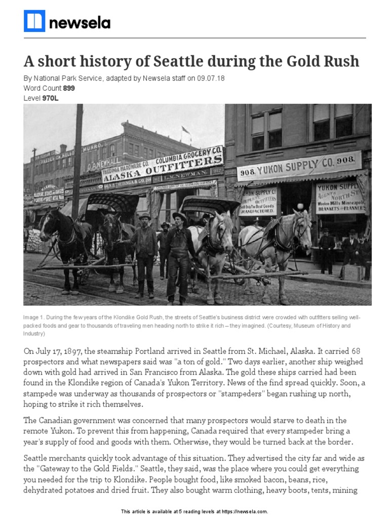 Article - Klondike Gold Rush | PDF