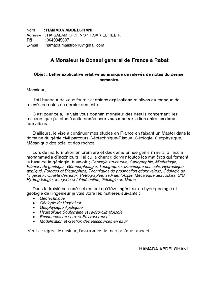 Lettre Explicative Programme | PDF