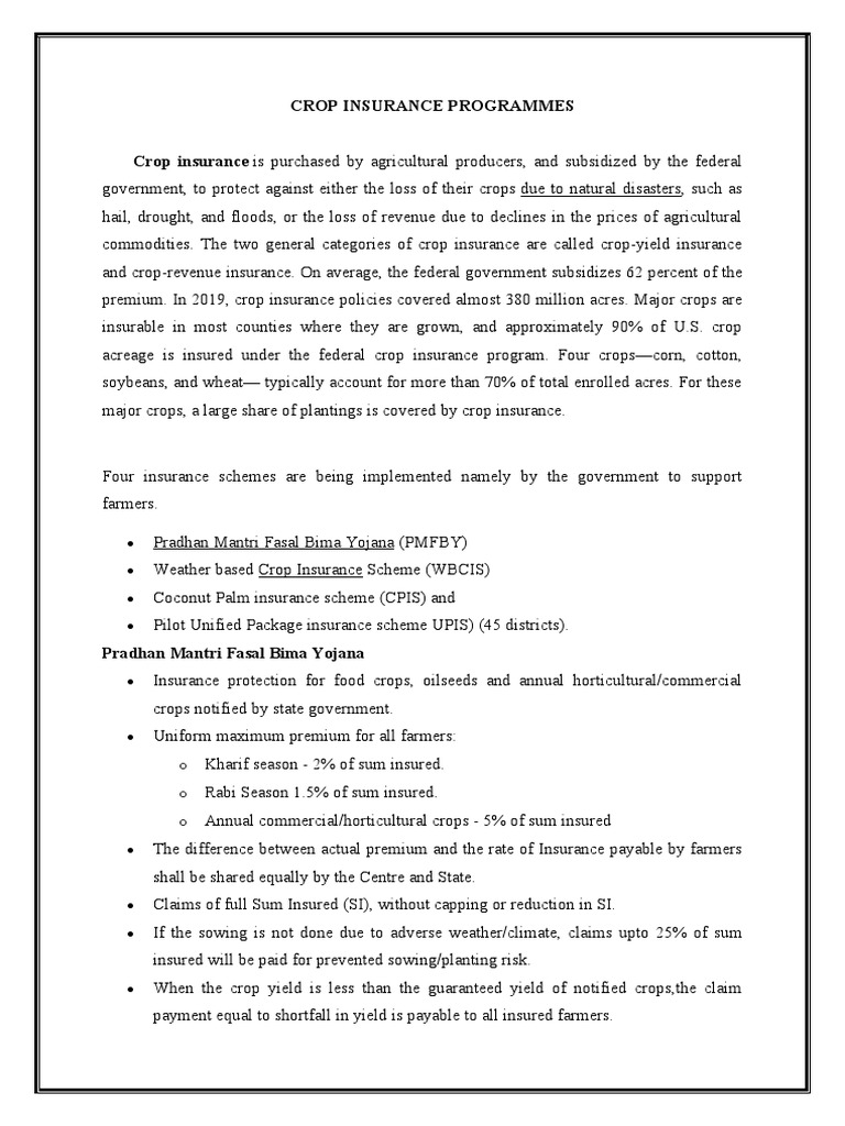 Crop Insurance | Download Free PDF | Crop Insurance | Insurance
